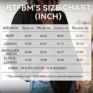 BTFBM Women Casual V Neck Ribbed Knitted Shirts Tunic Tops Loose Balloon Sleeve Solid Pullover Blouses Top with Pocket(Solid Black, Large)