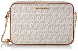 michael kors jet set large east/west crossbody vanilla one size