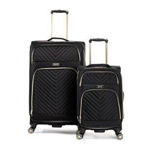 kenneth cole reaction chelsea luggage chevron, black, 2-piece set (20"/28")