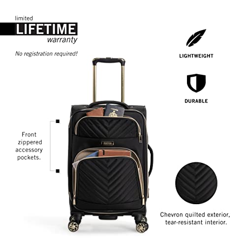 Kenneth Cole Reaction Chelsea Luggage Chevron, Black, 2-Piece Set (20"/28")