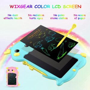 WixGear (2 Pack) LCD Writing Tablet for Kids, Colorful Toddler Doodle Board Drawing Tablet Erasable Reusable Electronic Drawing Pads, Girls Gifts Toys for 3-7 Year Old Girls Boys 8.5 in Pink and Blue