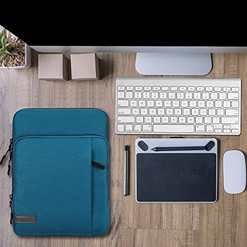 MoKo Laptop Sleeve Bag for 13.3-14 Inch, Notebook Carrying Case with Pocket Fits MacBook Pro M2 14" /13" M2/M1 Pro/M1 Max 14.2 2023-2021/Air 13.6" M2 2022, Surface Pro 9/8 13", Peacock Blue