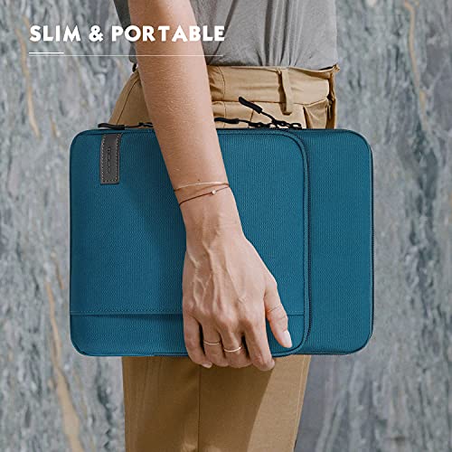 MoKo Laptop Sleeve Bag for 13.3-14 Inch, Notebook Carrying Case with Pocket Fits MacBook Pro M2 14" /13" M2/M1 Pro/M1 Max 14.2 2023-2021/Air 13.6" M2 2022, Surface Pro 9/8 13", Peacock Blue