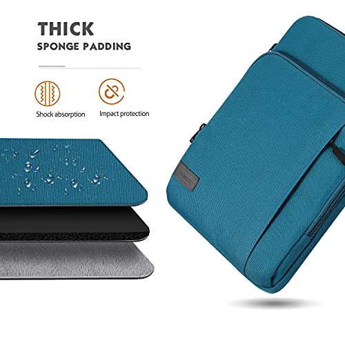 MoKo Laptop Sleeve Bag for 13.3-14 Inch, Notebook Carrying Case with Pocket Fits MacBook Pro M2 14" /13" M2/M1 Pro/M1 Max 14.2 2023-2021/Air 13.6" M2 2022, Surface Pro 9/8 13", Peacock Blue