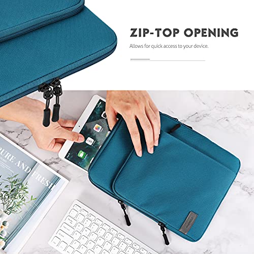 MoKo Laptop Sleeve Bag for 13.3-14 Inch, Notebook Carrying Case with Pocket Fits MacBook Pro M2 14" /13" M2/M1 Pro/M1 Max 14.2 2023-2021/Air 13.6" M2 2022, Surface Pro 9/8 13", Peacock Blue