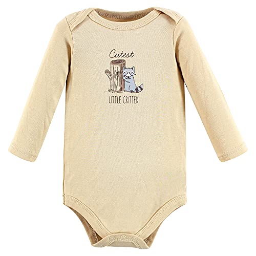 Hudson Baby Unisex Baby Cotton Long-Sleeve Bodysuits Forest Deer 5-Pack, 12-18 Months