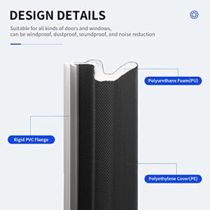 Weather Stripping Seal Strip for Doors "Q" Foam,Hard Flange Card Slot Installation Seals Large Gap,Easy Cut to Size (26FEET, Black)