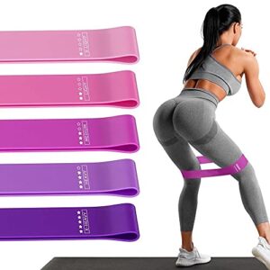 resistance loop exercise bands exercise bands for home fitness, stretching, strength training, physical therapy,elastic workout bands for women men kids, set of 5