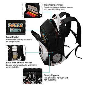 Glaphy Sport Baseball Backpacks Laptop School Book Bag Lightweight Daypack for Men Women Kids Teens