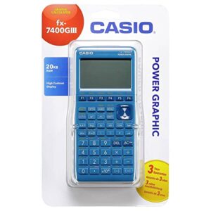 casio fx-7400giii graphic calculator cyan display 21 battery operated (w x h x d) 87.5 x 21.3 cm