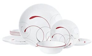 corelle splendor 12-piece chips & cracks resistant dinnerware set, service for 4