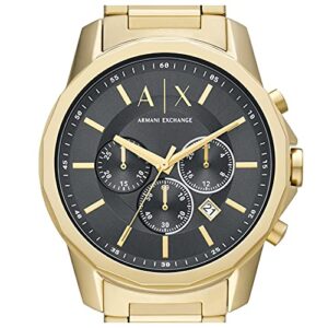 A|X ARMANI EXCHANGE Men's Quartz Watch with Stainless Steel Strap, Gold, 22 (Model: AX1721)