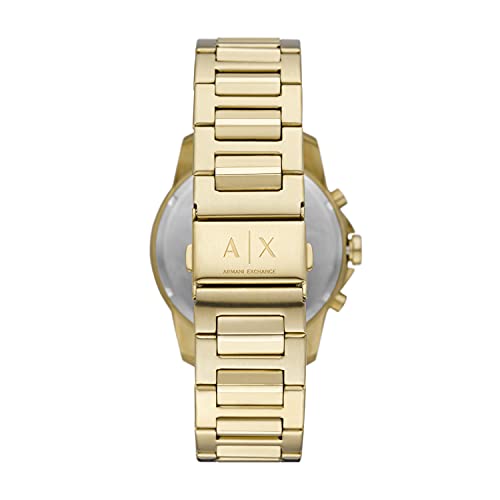 A|X ARMANI EXCHANGE Men's Quartz Watch with Stainless Steel Strap, Gold, 22 (Model: AX1721)