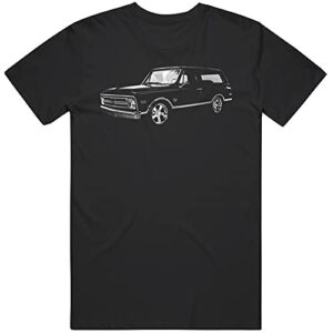 1972 chevy k5 blazer front three quarter view silhouette t shirt 2xl black