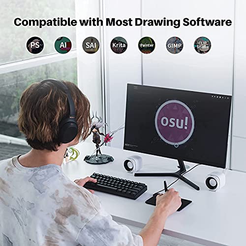 HUION H420X OSU Tablet Digital Drawing Tablet with 8192 Levels Pressure Battery-Free Stylus, 4.17x2.6 inch Digital Drawing Tablet Compatible with Window/Mac/Linux/Android for OSU, Online Teaching