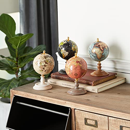 Deco 79 Metal Small Globe, Set of 4 4"W, 7"H, Multi Colored