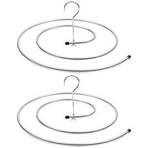 vosarea 2pcs spiral shaped drying rack stainless steel laundry stand hanger rotatable space saving quilt blanket hanger for bed sheet coverlet scarf bath towel silver