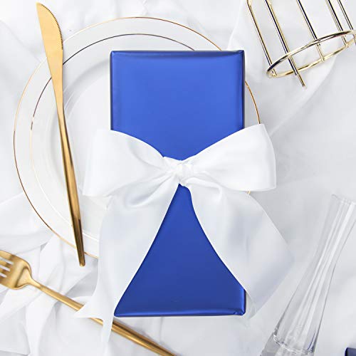 RUSPEPA Blue Metallic Wrapping Paper - Solid Color Matte Paper Perfect for Wedding,Birthday,Christmas,Baby Shower - 17.3 Inches X 32.8 Feet