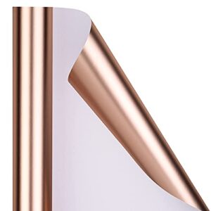 RUSPEPA Rose Gold Metallic Wrapping Paper - Solid Color Matte Paper Perfect for Wedding,Birthday,Christmas,Baby Shower - 17.3 Inches X 32.8 Feet