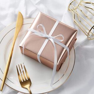 RUSPEPA Rose Gold Metallic Wrapping Paper - Solid Color Matte Paper Perfect for Wedding,Birthday,Christmas,Baby Shower - 17.3 Inches X 32.8 Feet