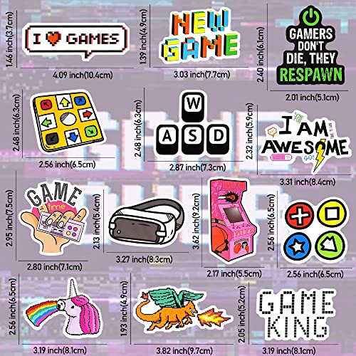 QTL Classic Gaming Stickers for Laptop Stickers for Kids Adults Video Game Stickers for Water Bottles Gamer Stickers Vinyl Waterproof Stickers Packs 50Pcs