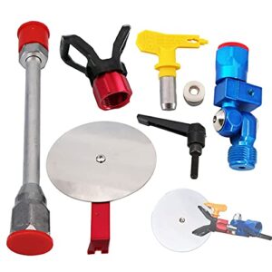 tektall universal spray sprayer guide accessory tool for all airless paint sprayer 7/8" with 517 nozzle tip & 10 inch extension pole rod