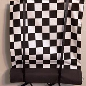 Classroom Door Curtain Black and White Check Racecar