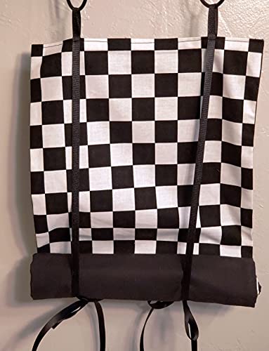 Classroom Door Curtain Black and White Check Racecar