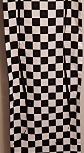 Classroom Door Curtain Black and White Check Racecar