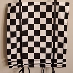 Classroom Door Curtain Black and White Check Racecar