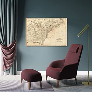 Wugod North America Map (1768) Canvas Poster and Wall Art Picture Print Modern Home Bedroom Bars Decoration Posters 24x36inch(60x90cm)