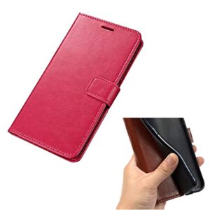 yzkjsz wallet case for oppo reno 6 pro+ 5g, flip pu elegant retro leather case with credit card slots and stand protective cover for oppo reno 6 pro+ 5g (6.55") - rose red