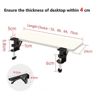 OUGIC Ergonomics Desk Extender Tray (Clearly White, 21.65"x9.5"), Punch-Free Clamp on Foldable Keyboard Drawer Tray, Table Mount Armrest Shelf, Computer Elbow Arm Support