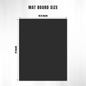 AUEAR, Black 8.5x11 Uncut Mat Matte Boards for Picture Framing, Print, Artwork - Backing Boards 1/16" Thick, 15 Pack