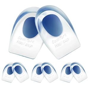 gel silicone heel cups/pads - 3 pair heel lifts for achilles tendonitis, shoe wedge inserts for plantar fasciitis, sore heel, bone spur, foot pain relief support, comfort cushion insoles for women/men