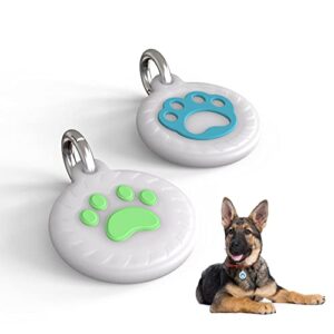 owxix apple airtag cases airtag keychain holder for dog/cat,anti-scratch skin cover&water resistant silicone protective case for airtag gps tracking with keychain(2 pack)