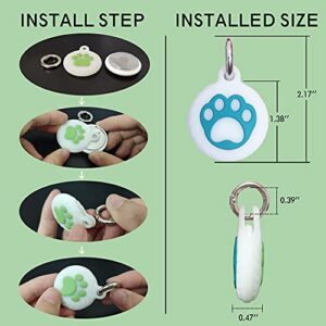 OwXiX Apple AirTag Cases Airtag Keychain Holder for Dog/Cat,Anti-Scratch Skin Cover&Water Resistant Silicone Protective Case for AirTag GPS Tracking with Keychain(2 Pack)