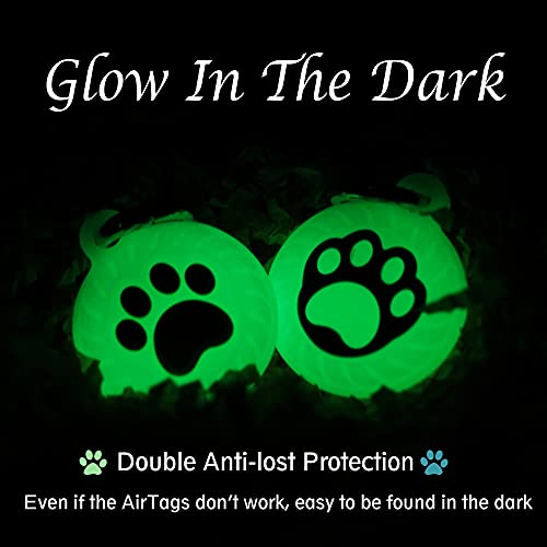 OwXiX Apple AirTag Cases Airtag Keychain Holder for Dog/Cat,Anti-Scratch Skin Cover&Water Resistant Silicone Protective Case for AirTag GPS Tracking with Keychain(2 Pack)