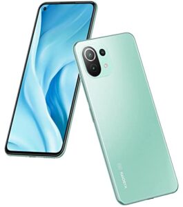 xiaomi mi 11 lite 5g + 4g lte volte global unlocked gsm 128gb + 6gb 64mp triple camera worldwide gsm (mint green)