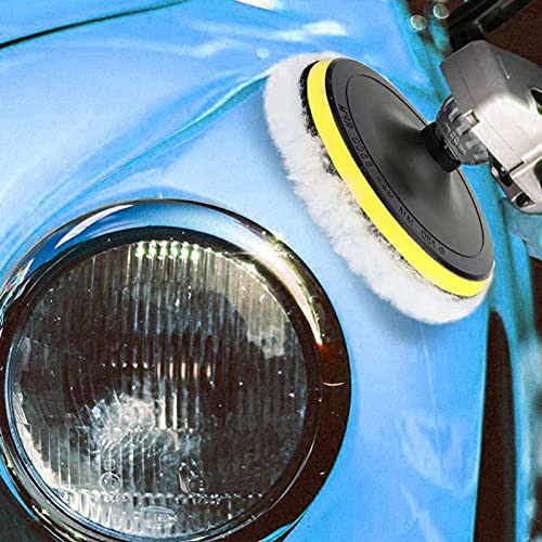 GOH DODD 33 Pieces 4 Inch Buffing Polishing Pads, Car Foam Drill Polishing Pad Kit Sponge Pads Buffer Polisher Kit Headlight Restoration Kit with Wool Pads for Car Polishing, Waxing and Cleaning