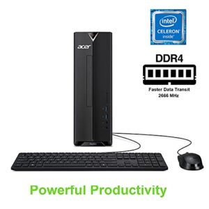 Acer Aspire XC-830-UA91 Desktop | Intel Celeron J4125 Quad-Core Processor (Up to 2.7GHz) | 8GB 2400MHz DDR4 | 256GB NVMe M.2 SSD | 8X DVD | Wi-Fi 5 | Bluetooth 4.2 LE | Windows 10 Home