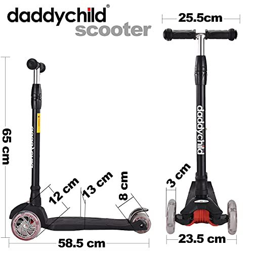 Scooters for Kids 3 Wheel Kick Scooter for Toddlers Girls & Boys, 4 Adjustable Height, Lean to Steer, Extra-Wide Deck, Light Up Wheels for Children from 3 to 14 Years Old