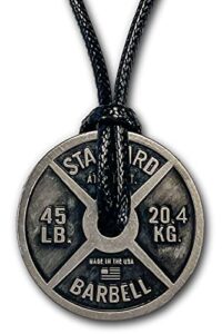 workout necklace for men – weight plate necklace – dumbbell necklace for savages and rough guys – awesome gym plate necklace – great present for a sport addict – adjustable leather cord