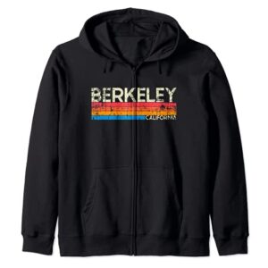 Vintage Retro Berkeley California Distressed Zip Hoodie