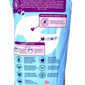 Parent’s Choice Dry & Gentle Newborn Diapers, Size Newborn, 42 Count, DRYNOW Core, Soft & Breathable Materials, Made Without Natural Latex, lotions or perfumes