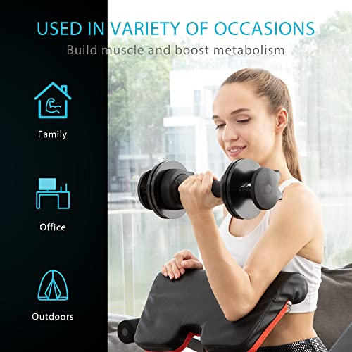 VIVOHOME 2.5 lbs to 15 lbs Adjustable Weights Dumbbells Set of 2 with Anti-Slip Handle and Tray Multiweight Options Workout Equipment for Men Women Home Gym Office