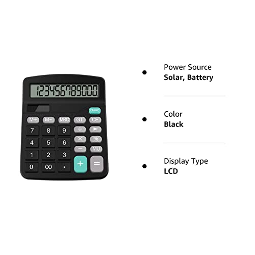 Desk Calculator Large Display Black