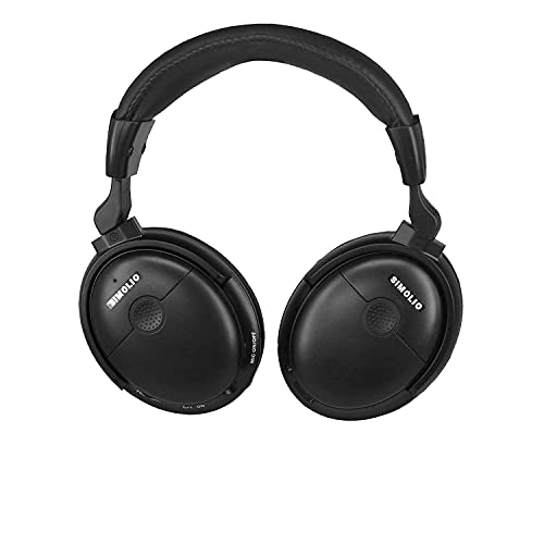 SIMOLIO Digital 2.4GHz Wireless TV Headphones with Spare Battery for Hearing Impaired and Seniors, Two Under-Chin Headset and One Over-Ear Headphone for Replacement,100 ft Work Range, No Audio Delay