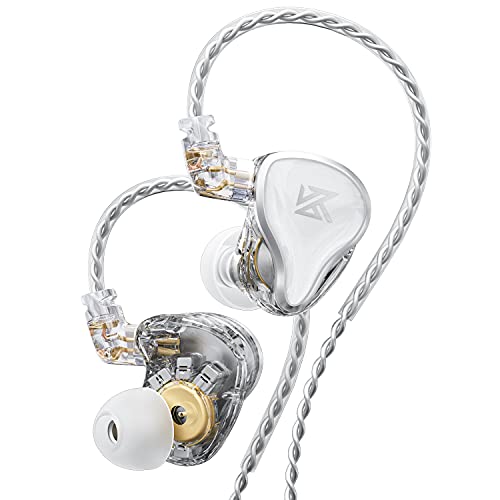 KZ ZAS 16-Unit Hybrid High-Frequency 7BA+10mm Dual DD HiFi Stereo Sound Earphones Noise Cancelling Earbuds(White,No Mic)