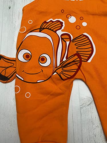 My Cotton Baby Finding Nemo Cotton Baby Salopette, Jumpsuit With Long Sleeve Tshirt For Newborns & Infants – 2 PIECES COTTON BABY ROMPER - Unisex (6-9 months), Orange